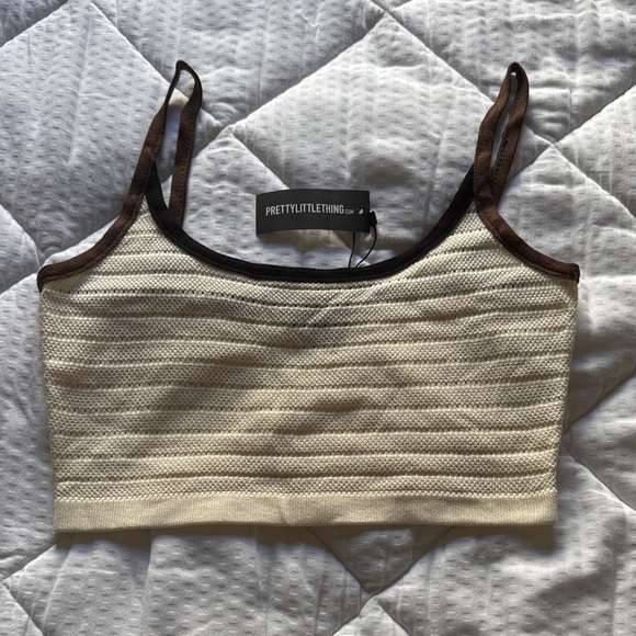 PrettyLittleThing | Tops | Prettylittlething Beige And Dark Brown ...